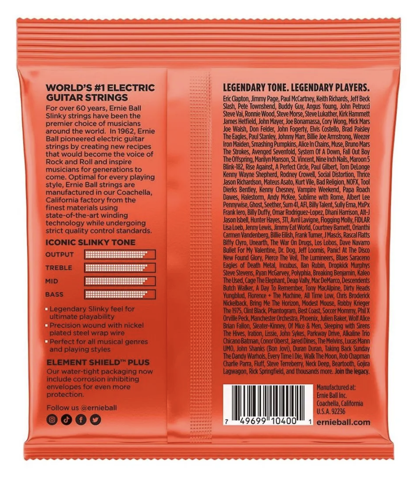 Set 7 cuerdas para guitarra eléctrica Ernie Ball 10-62 Skinny Top Heavy Bottom Slinky String ...